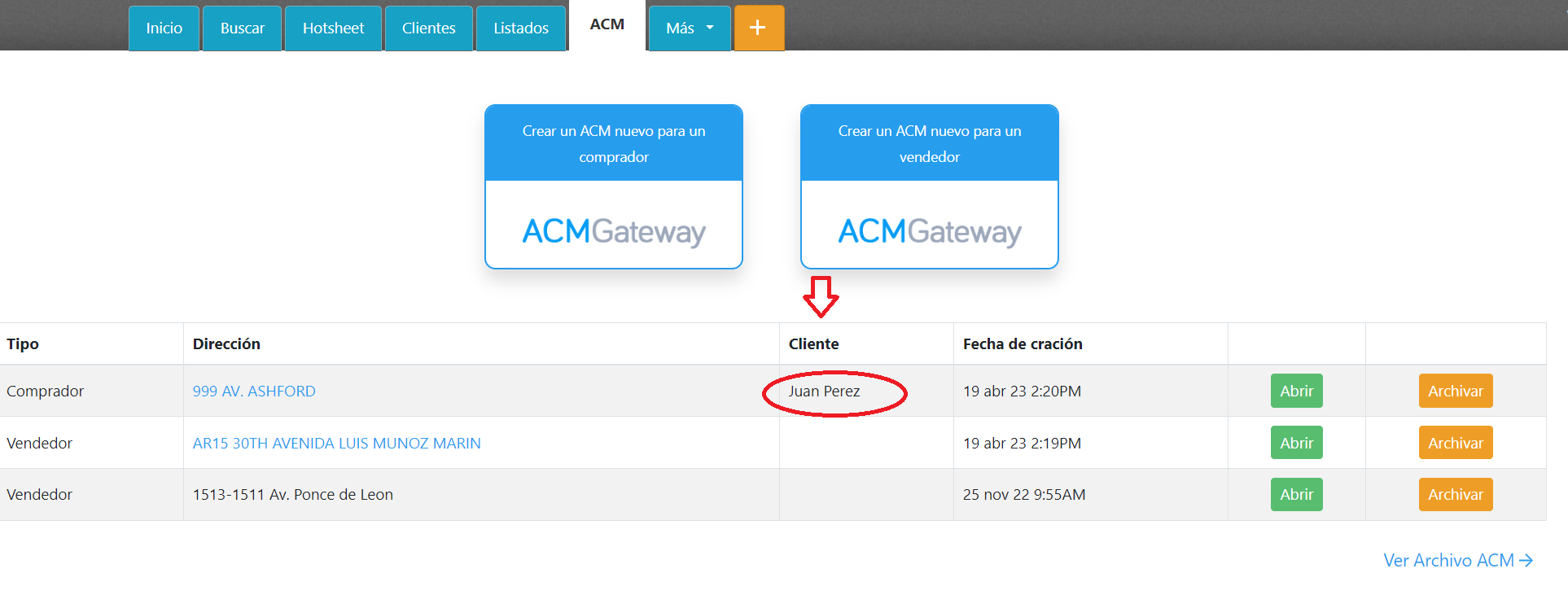 Vincule un ACM a sus Clientes PCS™ – RealtyServer