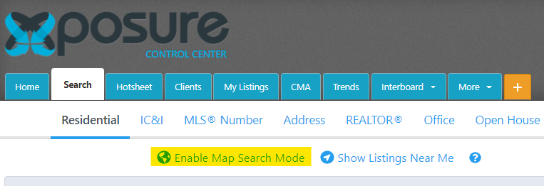 How to use the Map Search feature in the Search tab. – RealtyServer