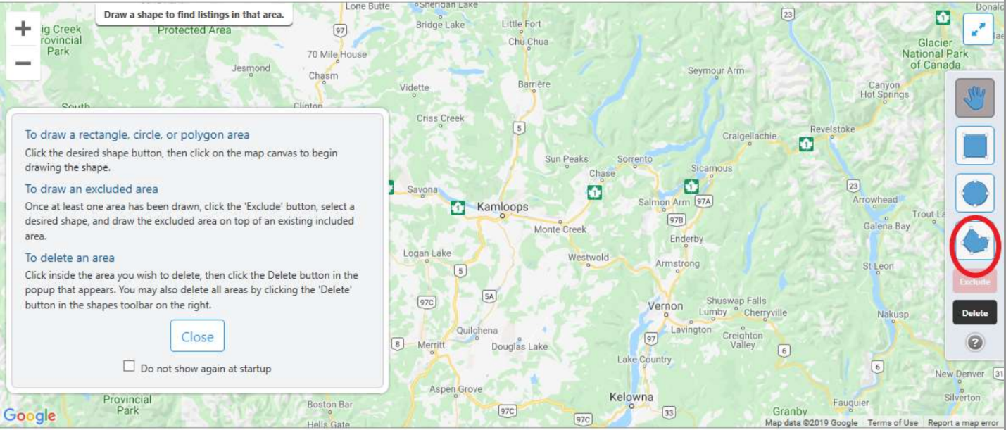 How to use the Map Search feature in the Search tab. – RealtyServer
