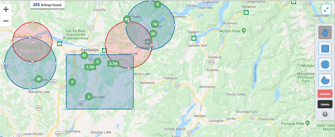 How to use the Map Search feature in the Search tab. – RealtyServer